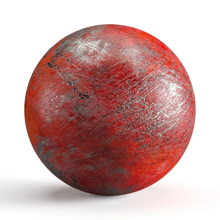 Scratched Red Metal — Бесплатная 3D модель | 3Dmetria